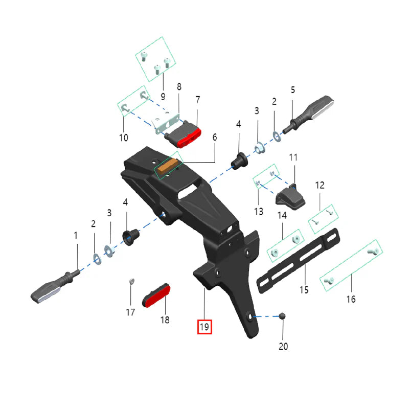 Soporte matricula L3e (KOMODO)